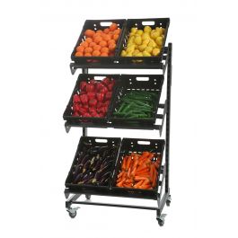 Single Sided Mobile Fruit and Vegetable Display - 800mm