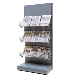 1.8m High Newspaper Wall Bay With 3 Tier Shelving